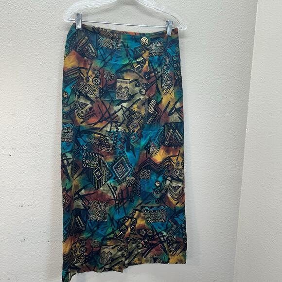Vintage | Skirts | 9s Skirt Southwestern Tribal Midi 28 Waist Western ...